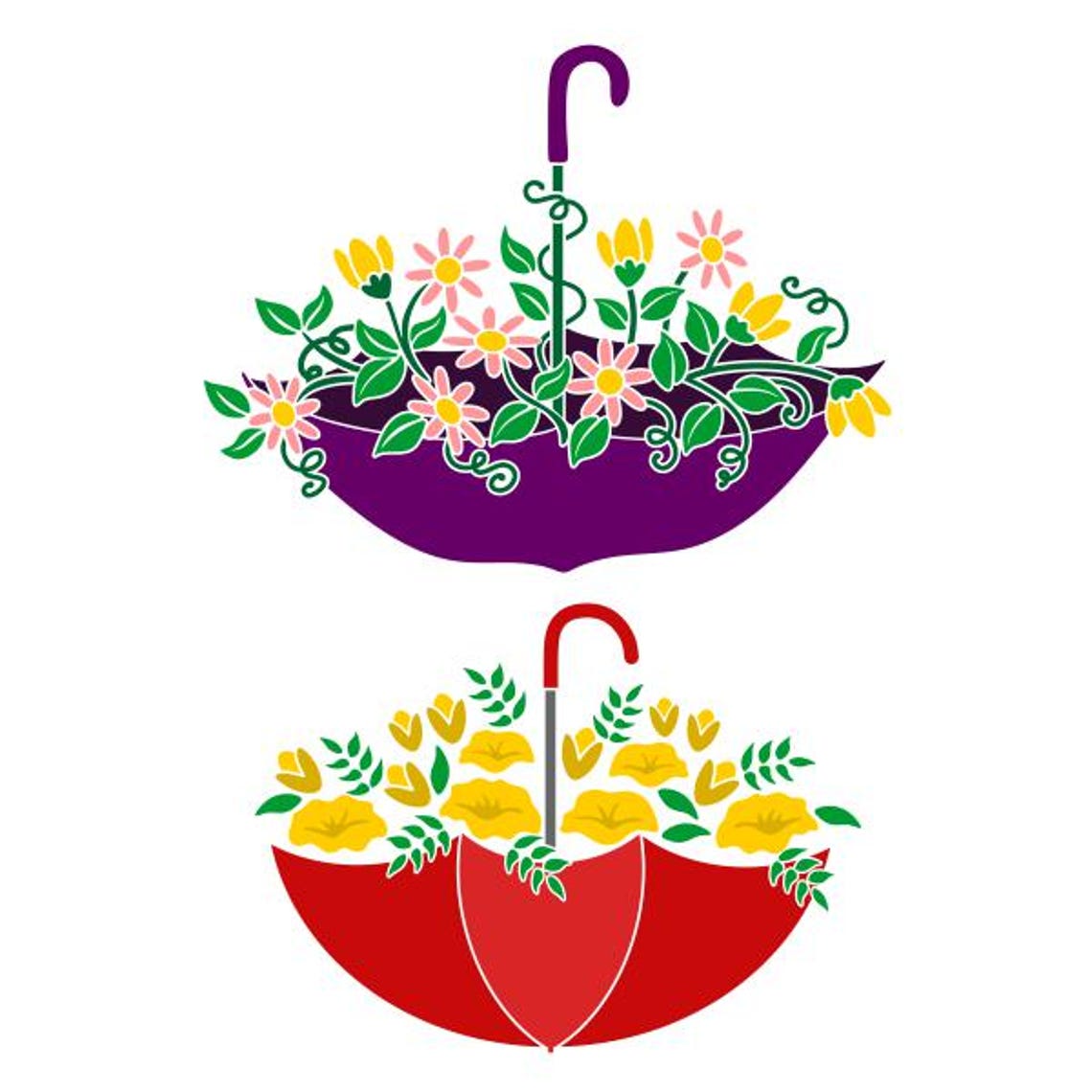 Blossoming Umbrella Cuttable Design SVG PNG DXF & Eps Designs Cameo ...