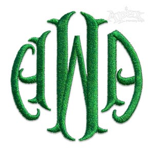Round Circle Fishtail Monogram Machine Embroidery Font Alphabet Letters ...