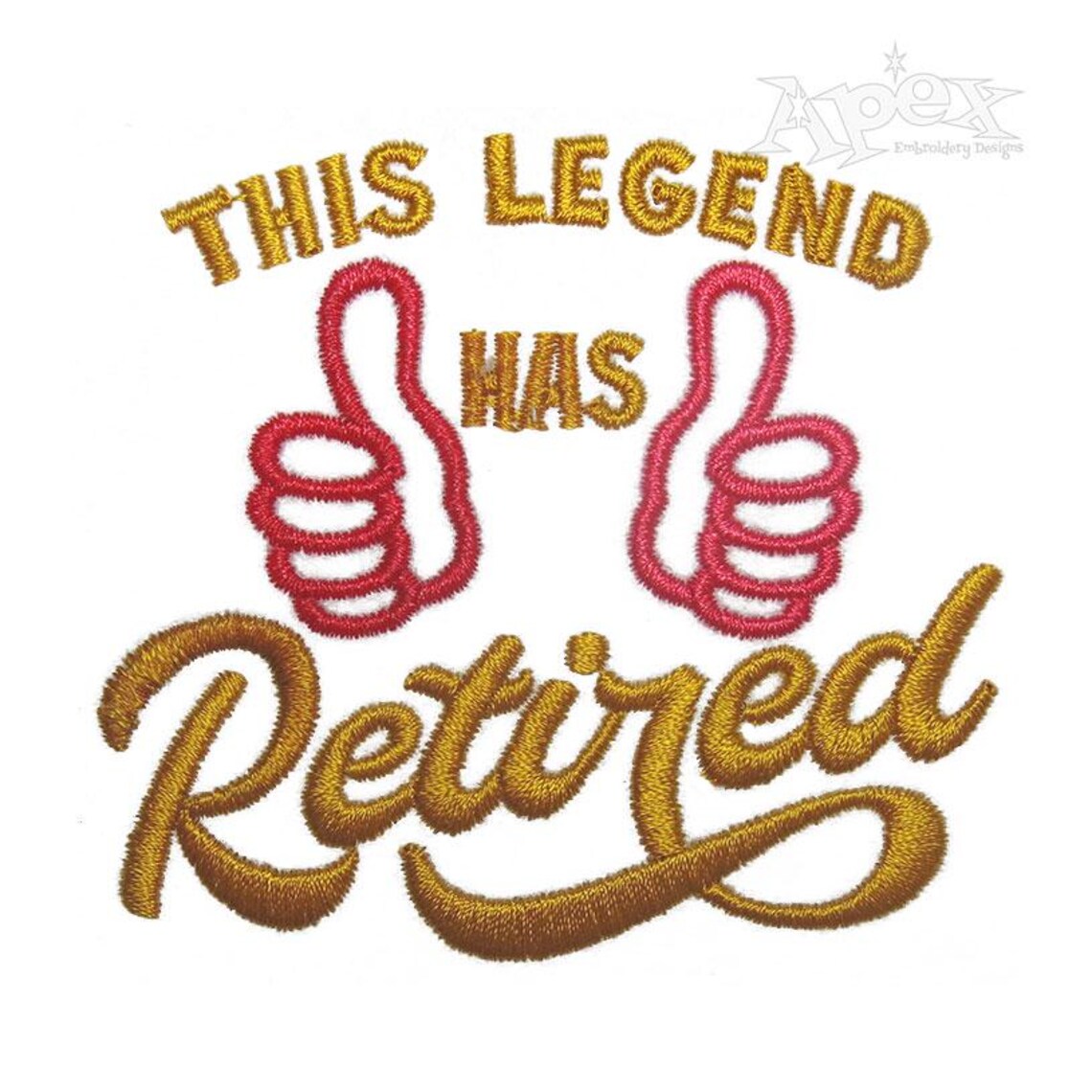 This Legend Has Retired Machine Embroidery Design PES DST JEF Instant ...
