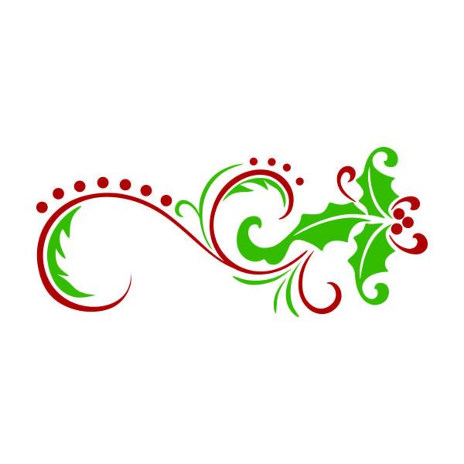 Christmas Holly Swash Cuttable Design SVG PNG DXF & Eps Designs Cameo ...