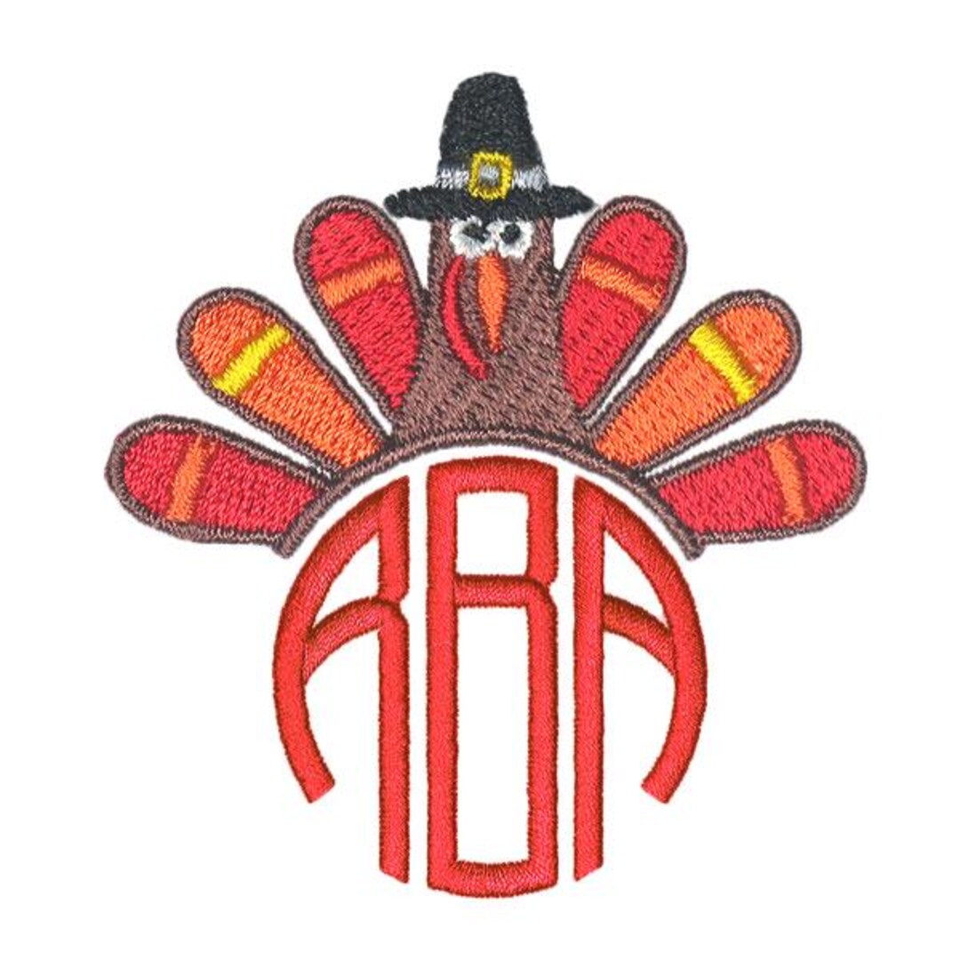Turkey Monogram Machine Embroidery Design PES DST JEF Instant Download ...