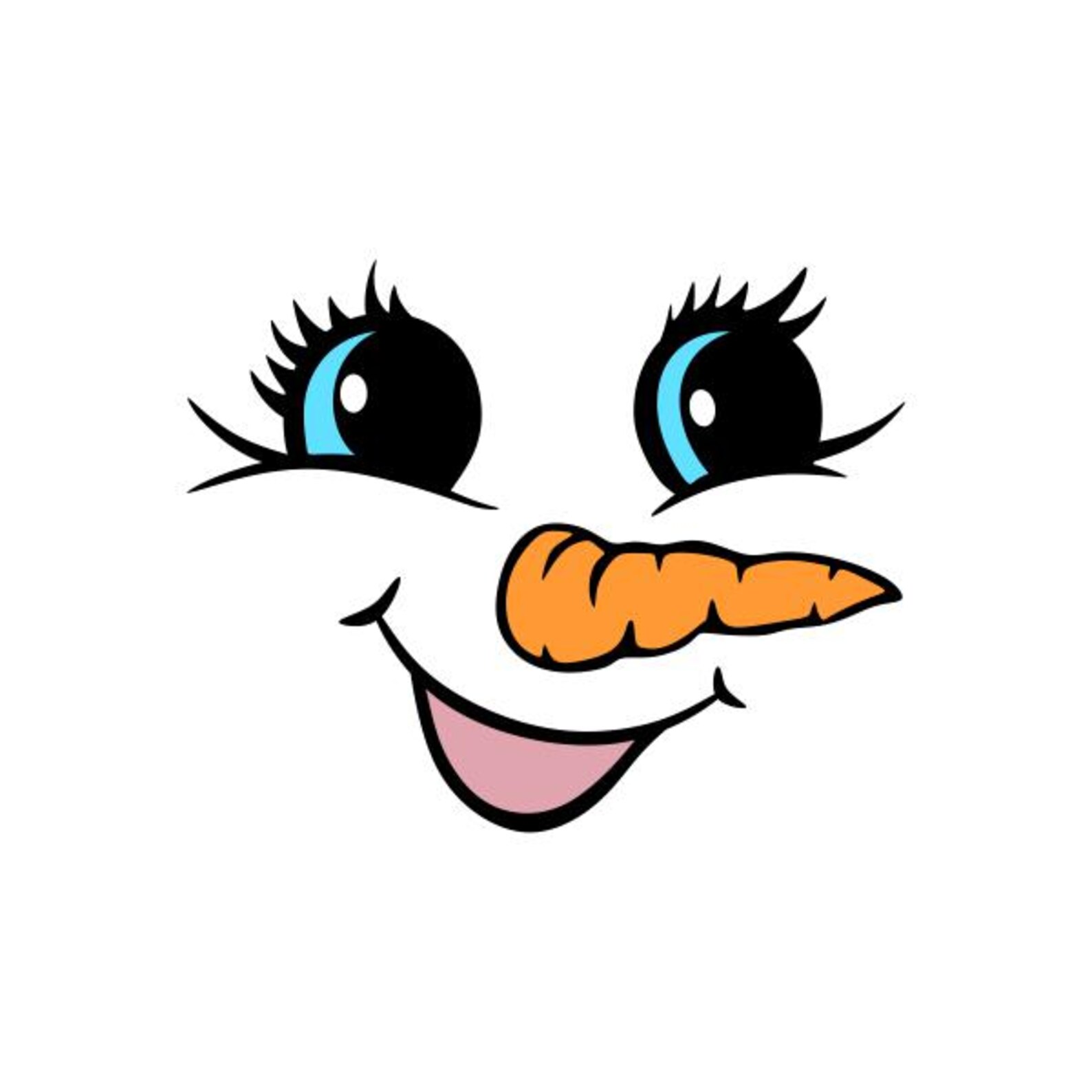 Snowman Girl Face Cuttable Design SVG PNG DXF & Eps Designs Cameo File ...