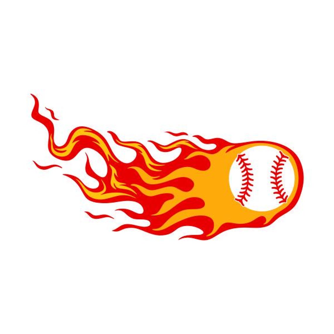Baseball Flame Cuttable Design SVG PNG DXF & Eps Designs Cameo File ...
