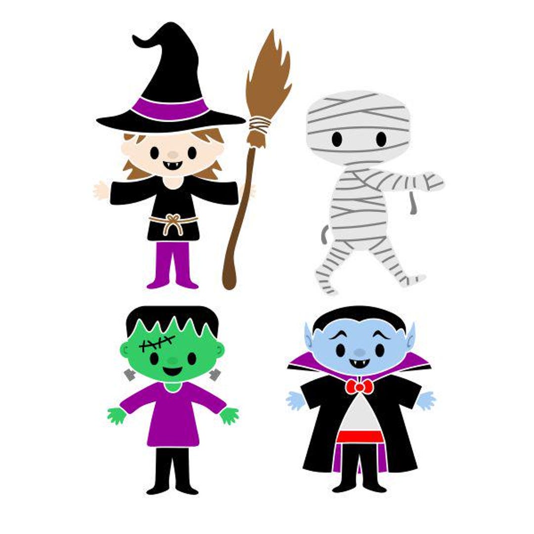 Halloween Kid Characters Cuttable Design SVG PNG DXF & Eps Designs ...