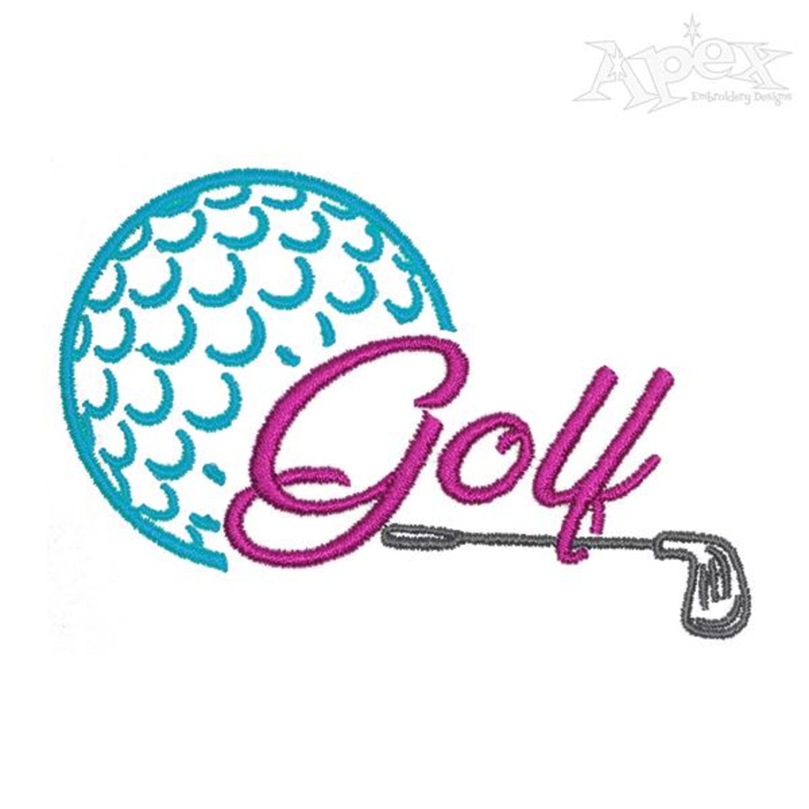 Golf Machine Embroidery Design PES DST JEF Instant Download - Etsy