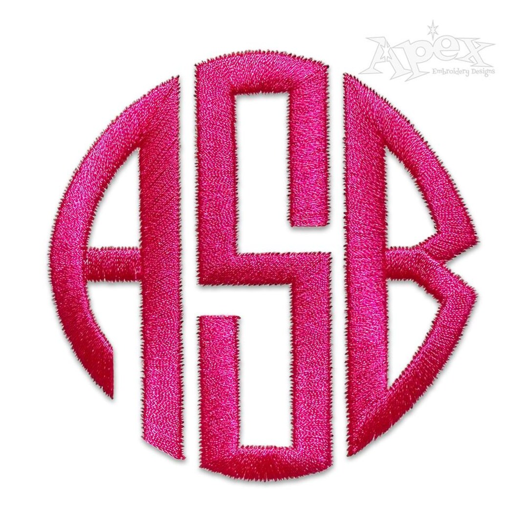 Full Round Circle Machine Embroidery Font Alphabet Letters INSTANT ...