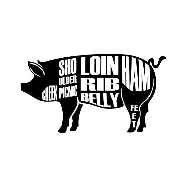 Pig Pork Butcher Cuttable Design SVG PNG DXF & Eps Designs Cameo File ...
