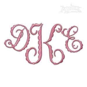 Emma Scallop Machine Embroidery Font Scalloped Alphabet Letters INSTANT ...