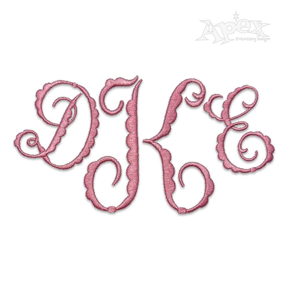 Emma Scallop Machine Embroidery Font Scalloped Alphabet Letters INSTANT ...