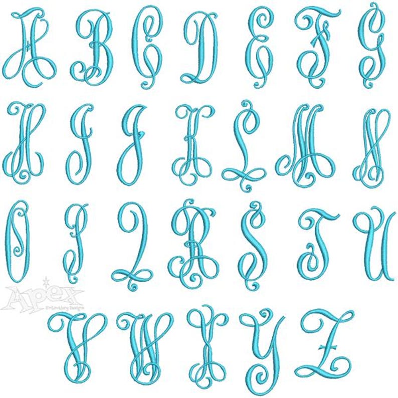 Victor Machine Embroidery Font Alphabet Letters INSTANT DOWNLOAD BX Pes ...