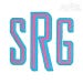 Two-color Block Monogram Embroidery Font (4-6 Inch) - Instant Download ...