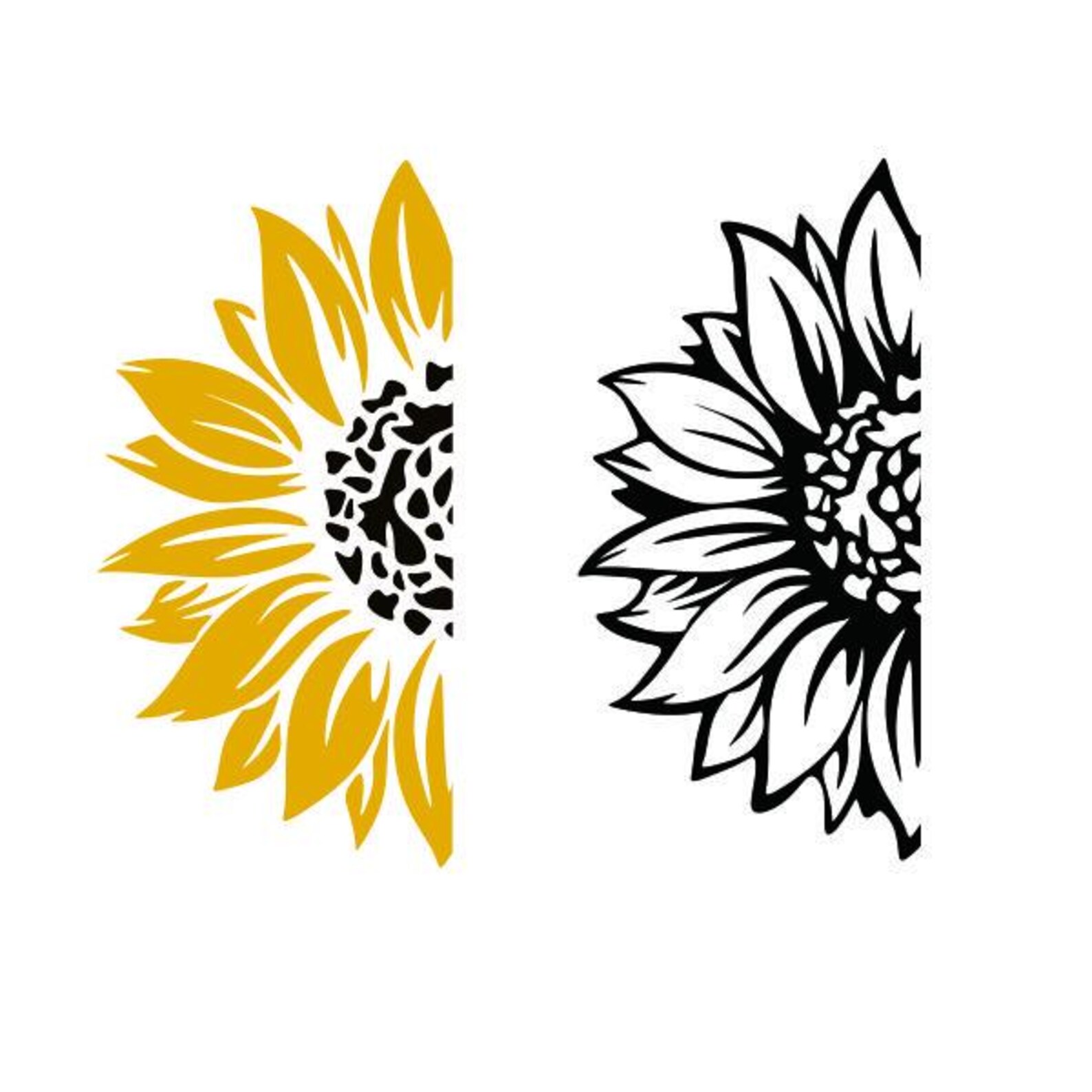 Half Sunflower Svg Cuttable Design SVG PNG DXF & Eps Designs Cameo File ...