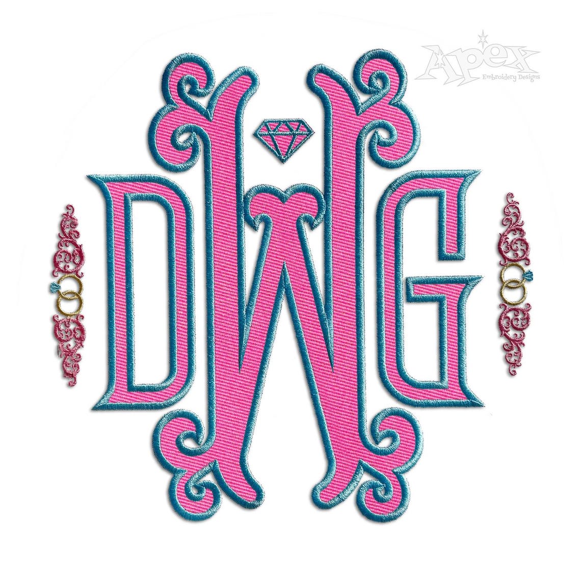 Vienna Bold Appliqué Monogram Applique Machine Embroidery Font ...