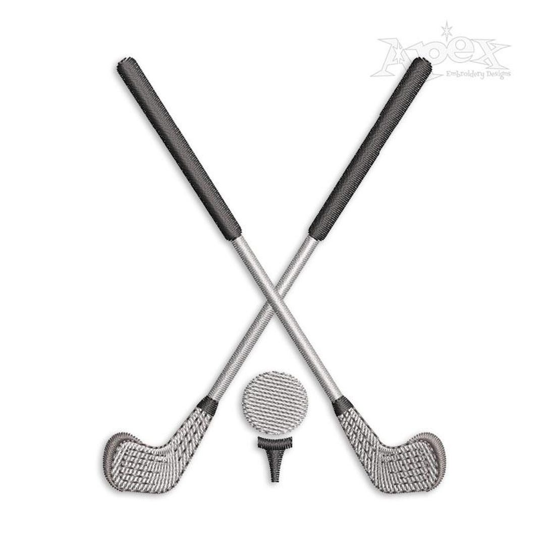 Crossed Golf Clubs Machine Embroidery Design PES DST JEF Instant ...
