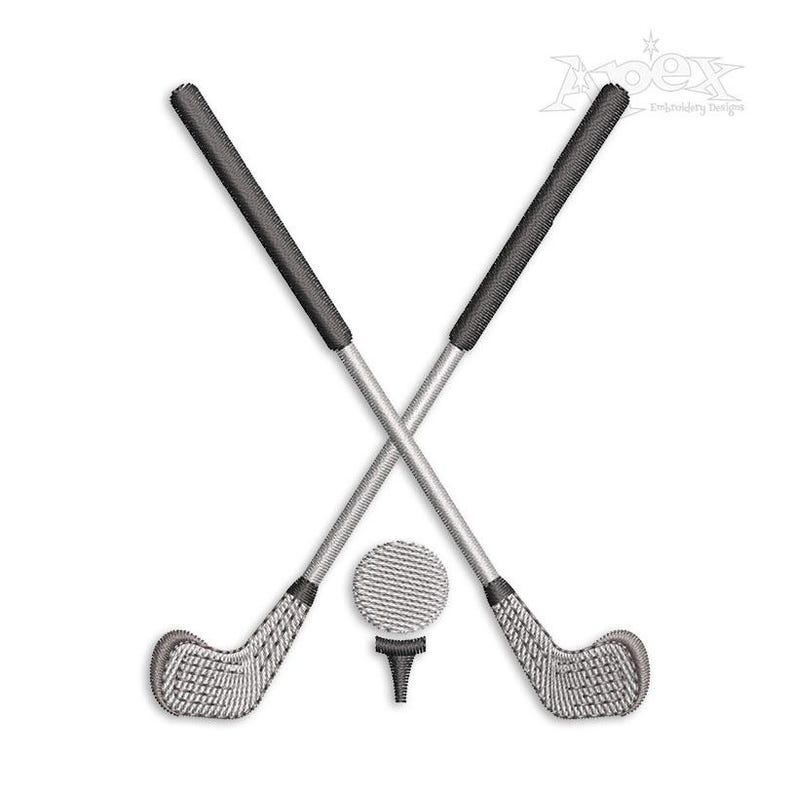 Crossed Golf Clubs Machine Embroidery Design PES DST JEF Instant ...