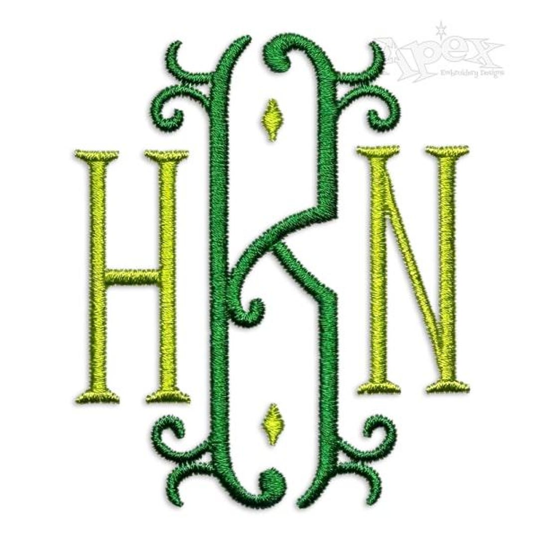 Vienna Monogram Machine Embroidery Font Alphabet Letters INSTANT ...