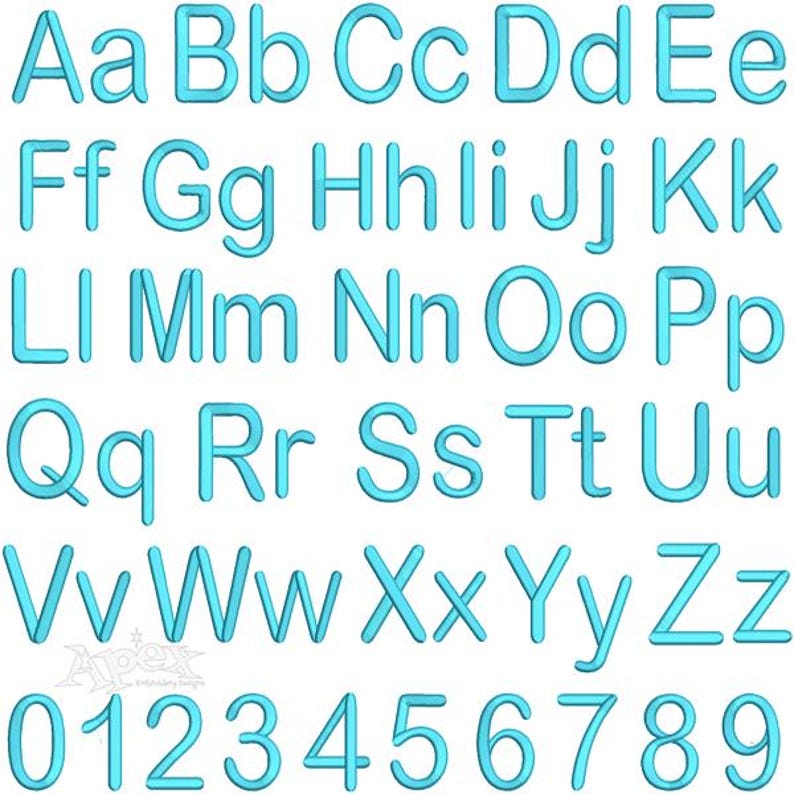 Simple 3D Puff Machine Embroidery Font Alphabet Letters INSTANT ...