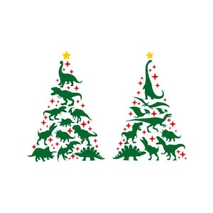Dinosaur Christmas Tree SVG: Dino Cuttable Design (digital Download) - Etsy