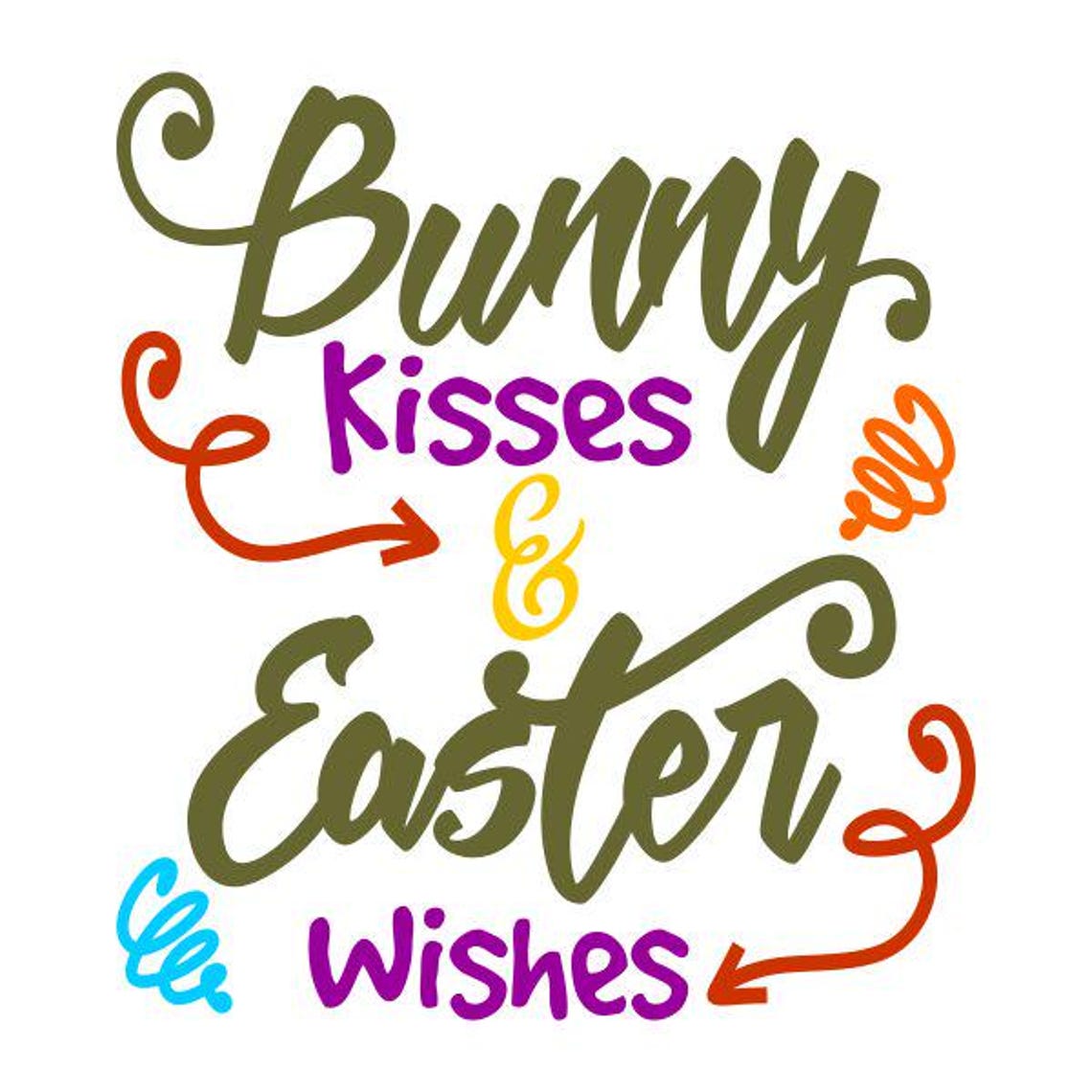 Bunny Kisses and Easter Wishes Cuttable Design SVG PNG DXF & Eps ...