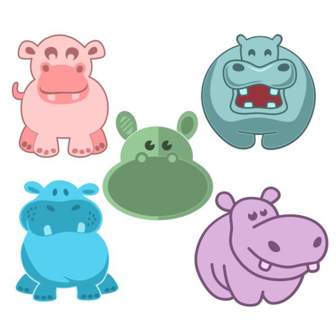 Hippo Cuttable Design SVG PNG DXF & Eps Designs Cameo File Silhouette ...