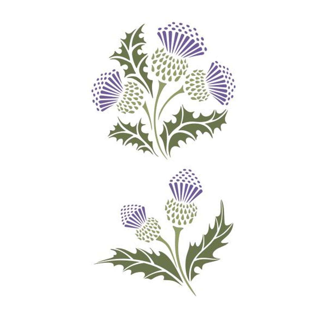 Thistle Flowers Cuttable Design SVG PNG DXF & Eps Designs Cameo File ...