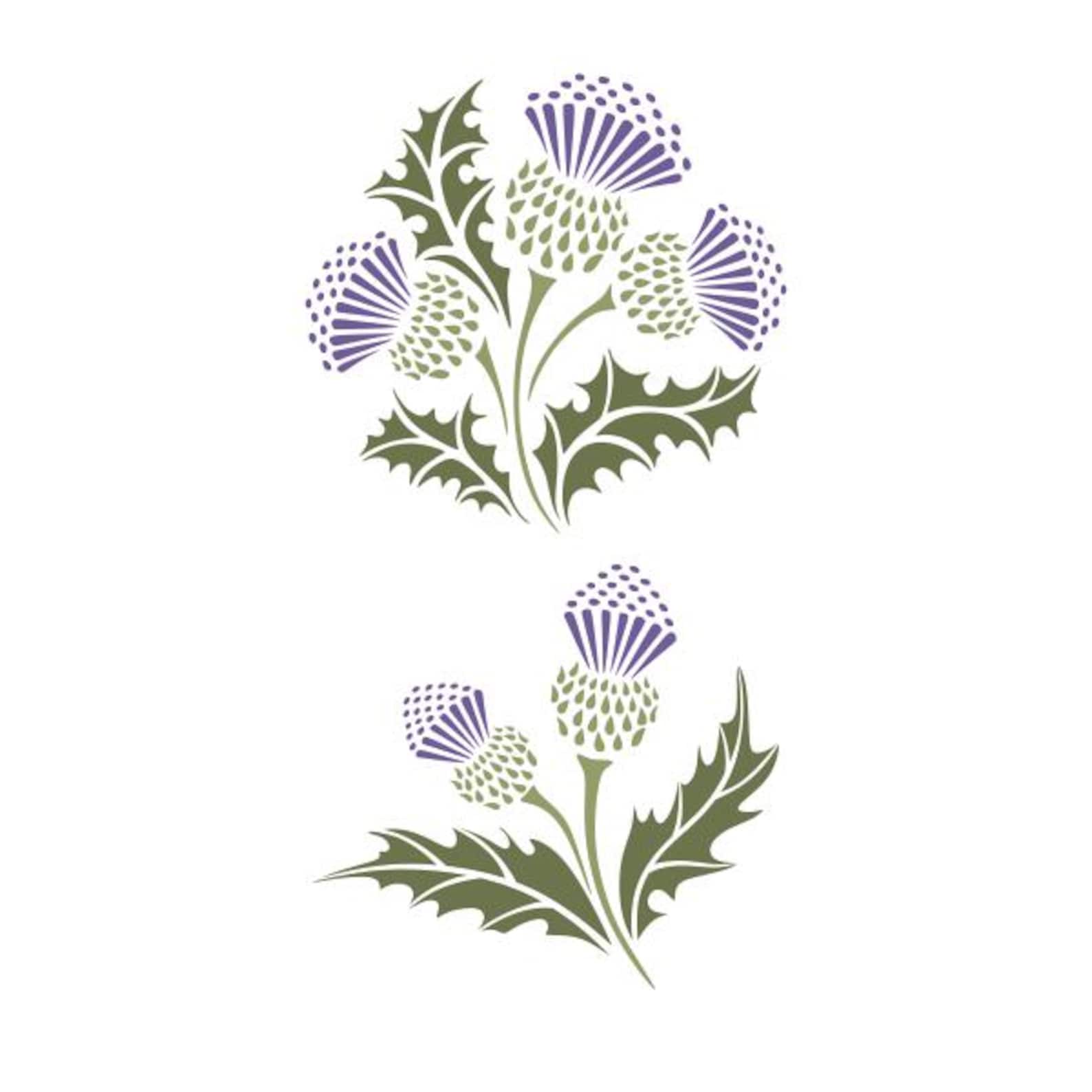 Thistle Flowers Cuttable Design SVG PNG DXF & Eps Designs Cameo File ...