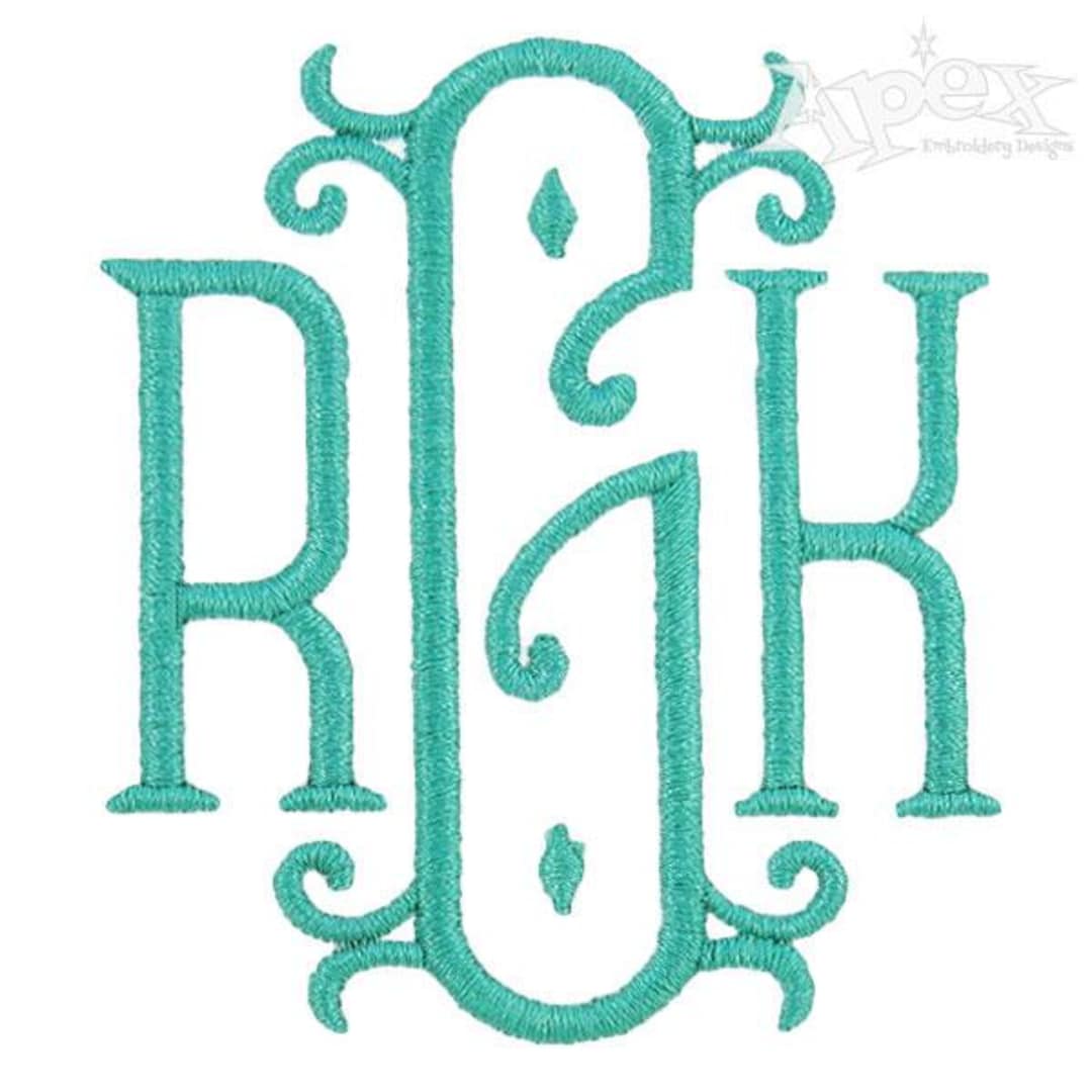 Vienna Monogram Machine Embroidery Font Alphabet Letters INSTANT ...