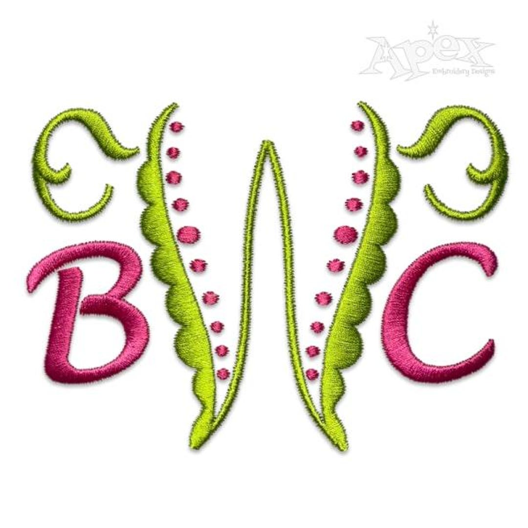 Gemma Scallop Machine Embroidery Font Alphabet Letters INSTANT DOWNLOAD ...