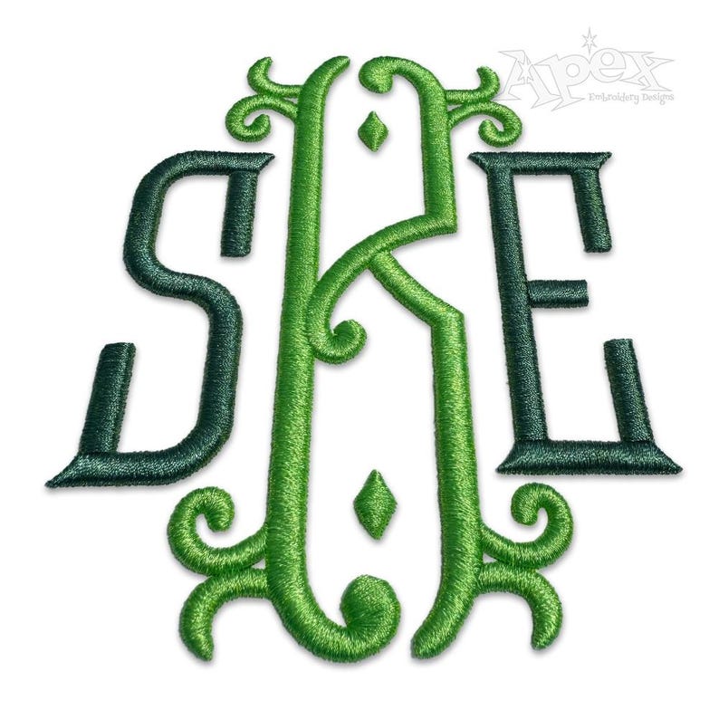 Vienna Monogram 3D Puffy Machine Embroidery Font Alphabet Letters ...