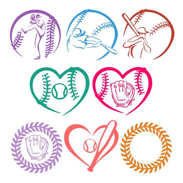 Baseball Outline Cuttable Design SVG PNG DXF & Eps Designs Cameo File ...