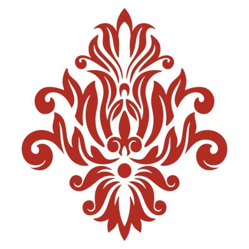 Damask Pattern Cuttable Design SVG PNG DXF & Eps Designs Cameo File ...