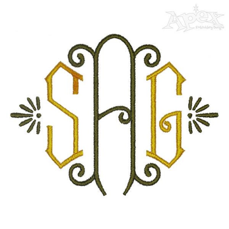 Brigitte Monogram Large Machine Embroidery Font Alphabet Letters ...