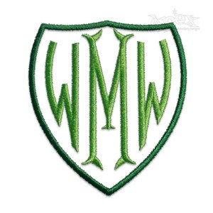 Shield Monogram Machine Embroidery Font Alphabet Letters INSTANT ...