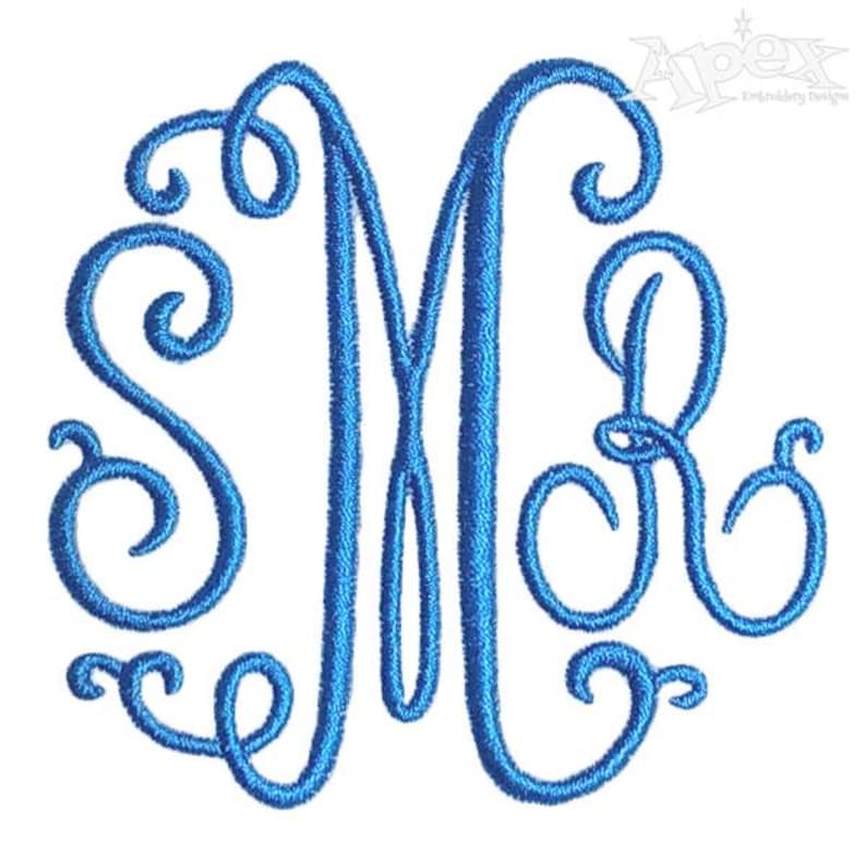 Suzanne Curlz Monogram Machine Embroidery Font Alphabet Letters INSTANT ...