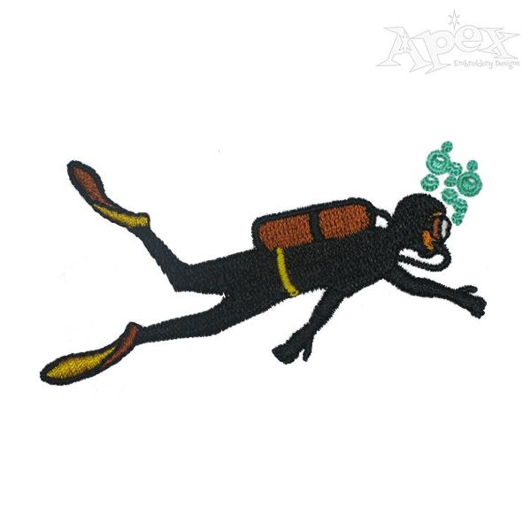 Scuba Diving Machine Embroidery Design PES DST JEF Instant Download - Etsy