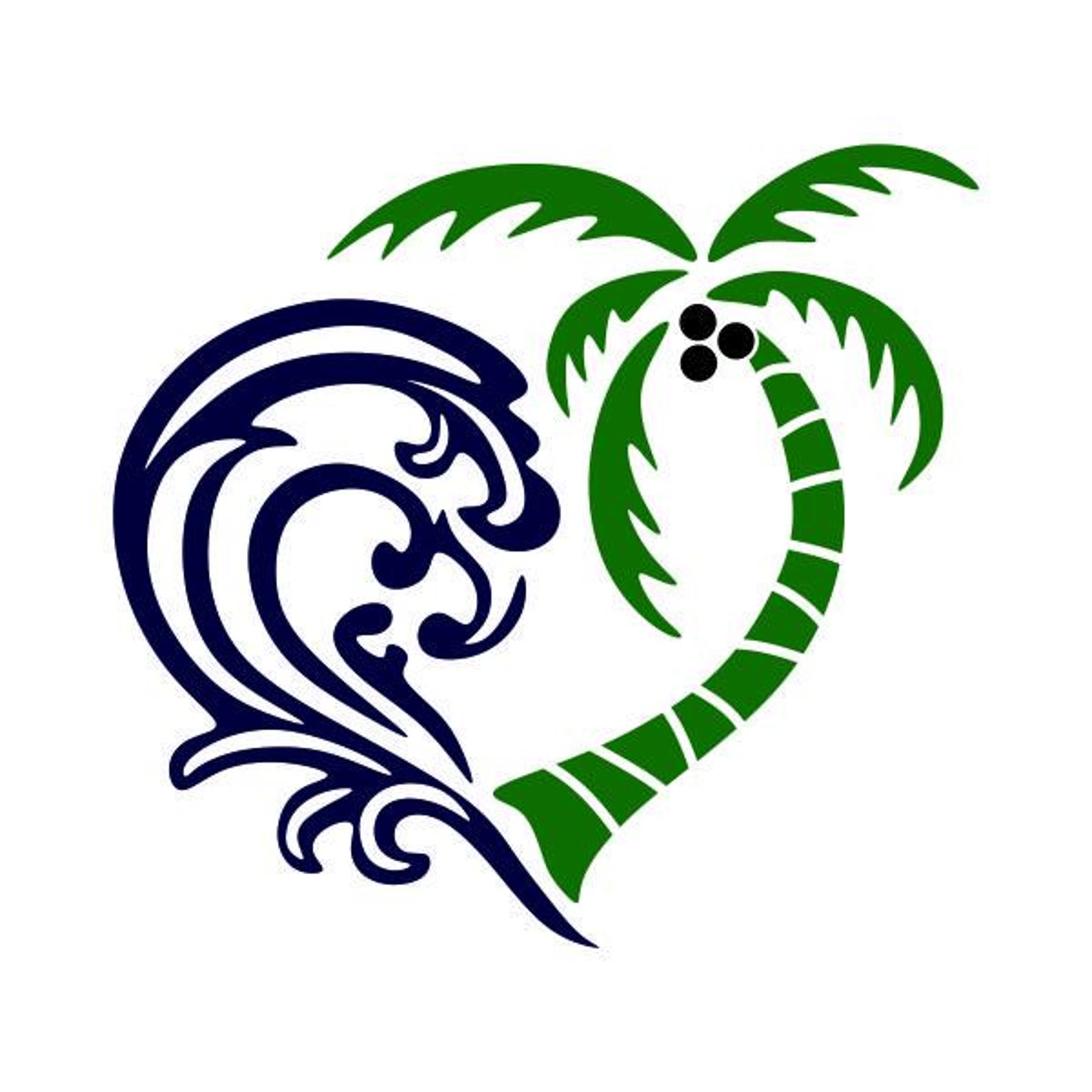 Love Sea Wave Palm Cuttable Design SVG PNG DXF & Eps Designs Cameo File ...