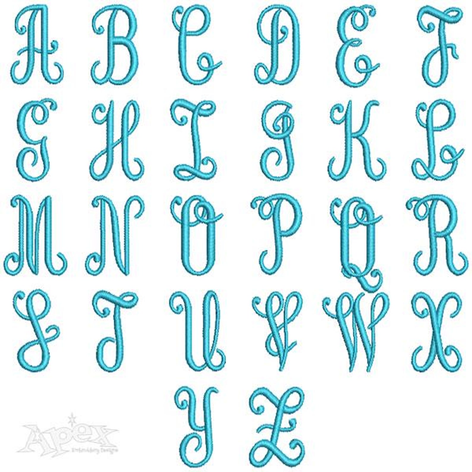 Watkins Machine Embroidery Font Alphabet Letters INSTANT DOWNLOAD BX ...