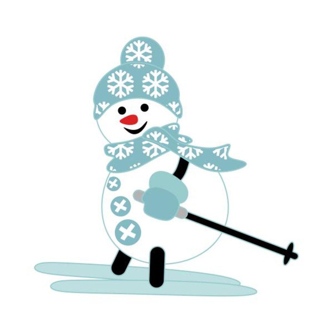 Winter Snowflake Skiing Snowman Cuttable Design SVG PNG DXF & Eps ...