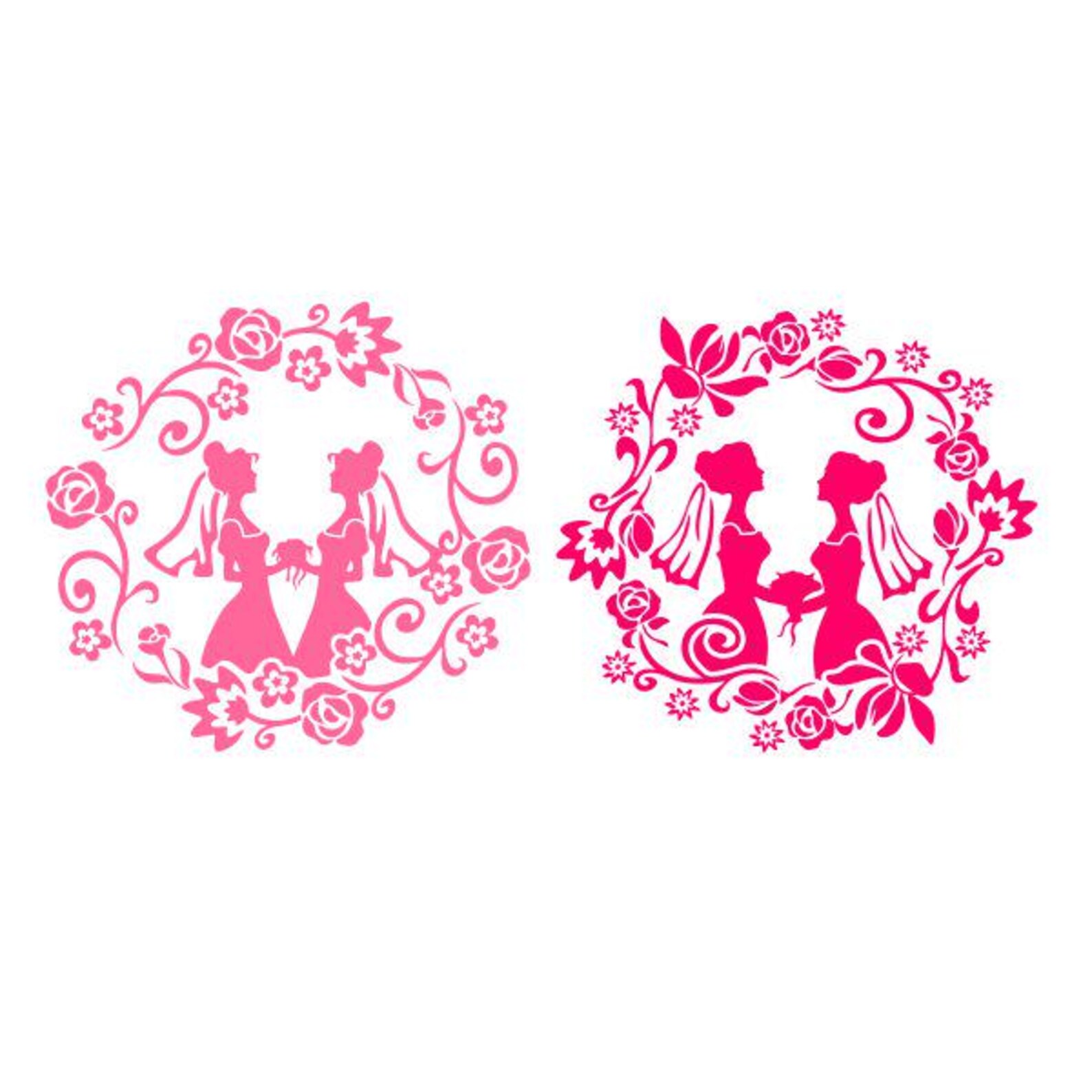 Female Couple Wedding Cuttable Design SVG PNG DXF & Eps Designs Cameo ...