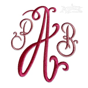 Suzanne Curlz Monogram Machine Embroidery Font Alphabet Letters INSTANT ...