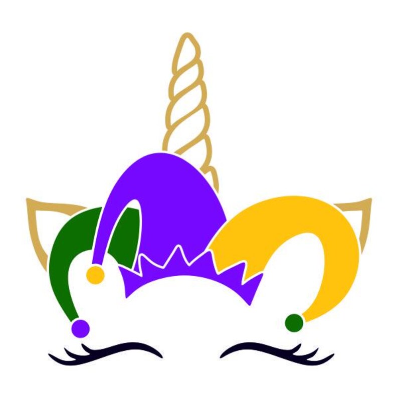 Mardi Gras Unicorn Cuttable Design SVG PNG DXF & Eps Designs Cameo File ...