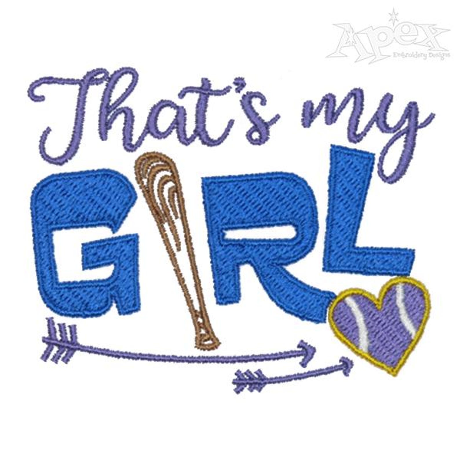 That's My Girl Boy Baseball Softball Machine Embroidery Design PES DST ...