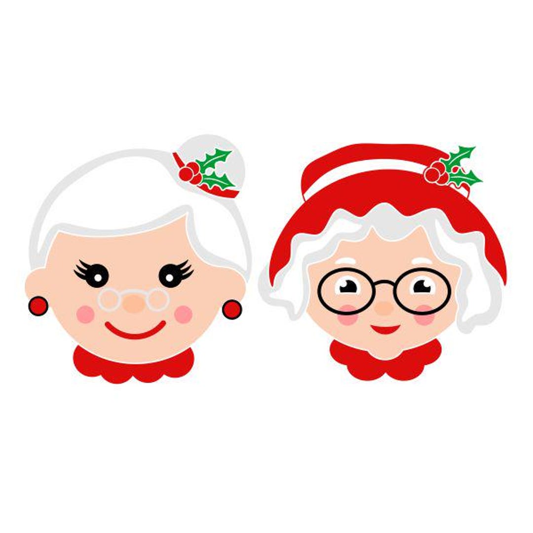 Vintage Mrs. Santa Claus Face Art Work Cuttable Design SVG PNG DXF ...