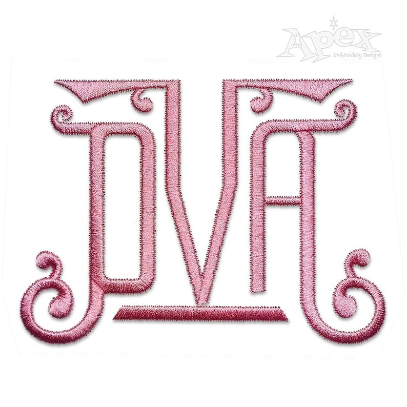 Pillar Monogram Machine Embroidery Font Alphabet Letters INSTANT ...