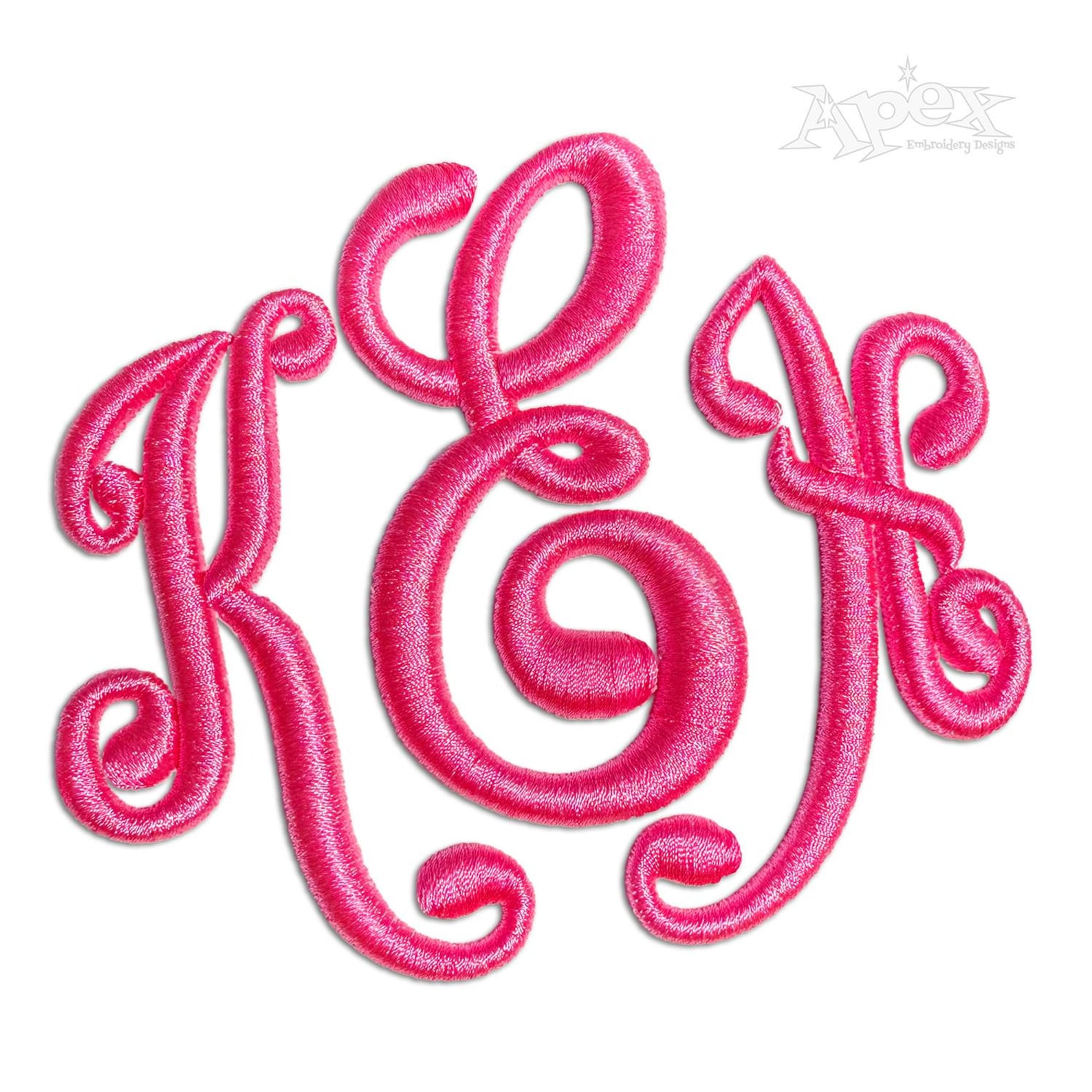 Alsace Monogram 3D Puff Machine Embroidery Font Alphabet Letters ...