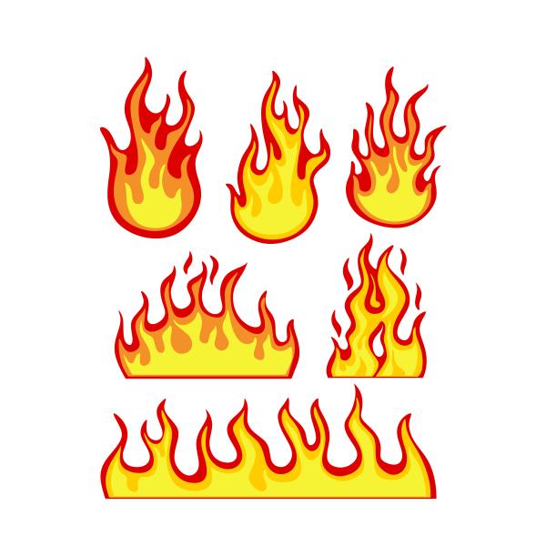 Fireballs and Flames Cuttable Design SVG PNG DXF & Eps Designs Cameo ...