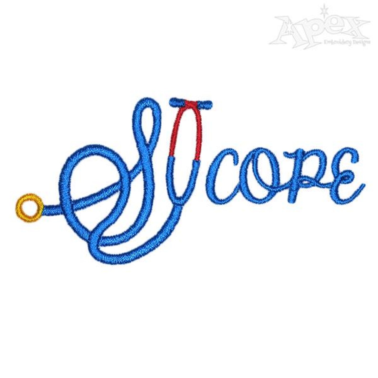 Stethoscope Doctor or Nurse Machine Embroidery Font Alphabet Letters ...