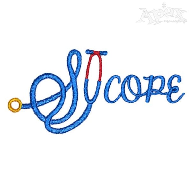 Stethoscope Doctor or Nurse Machine Embroidery Font Alphabet Letters ...