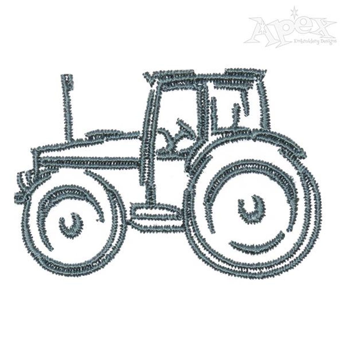 Outline Tractor Machine Embroidery Design PES DST JEF Instant Download ...