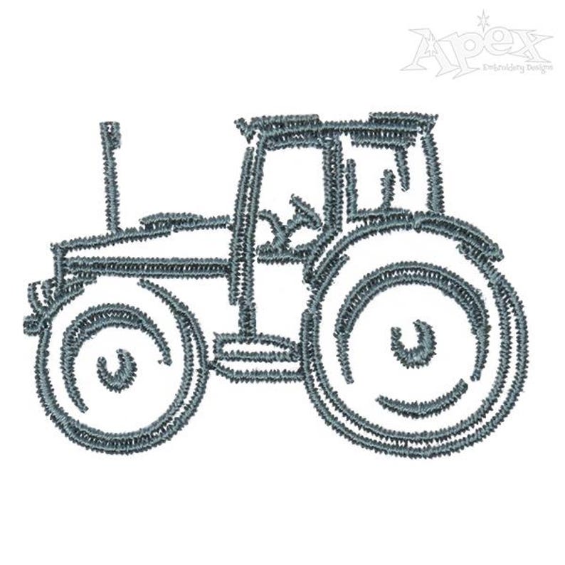 Outline Tractor Machine Embroidery Design PES DST JEF Instant Download ...
